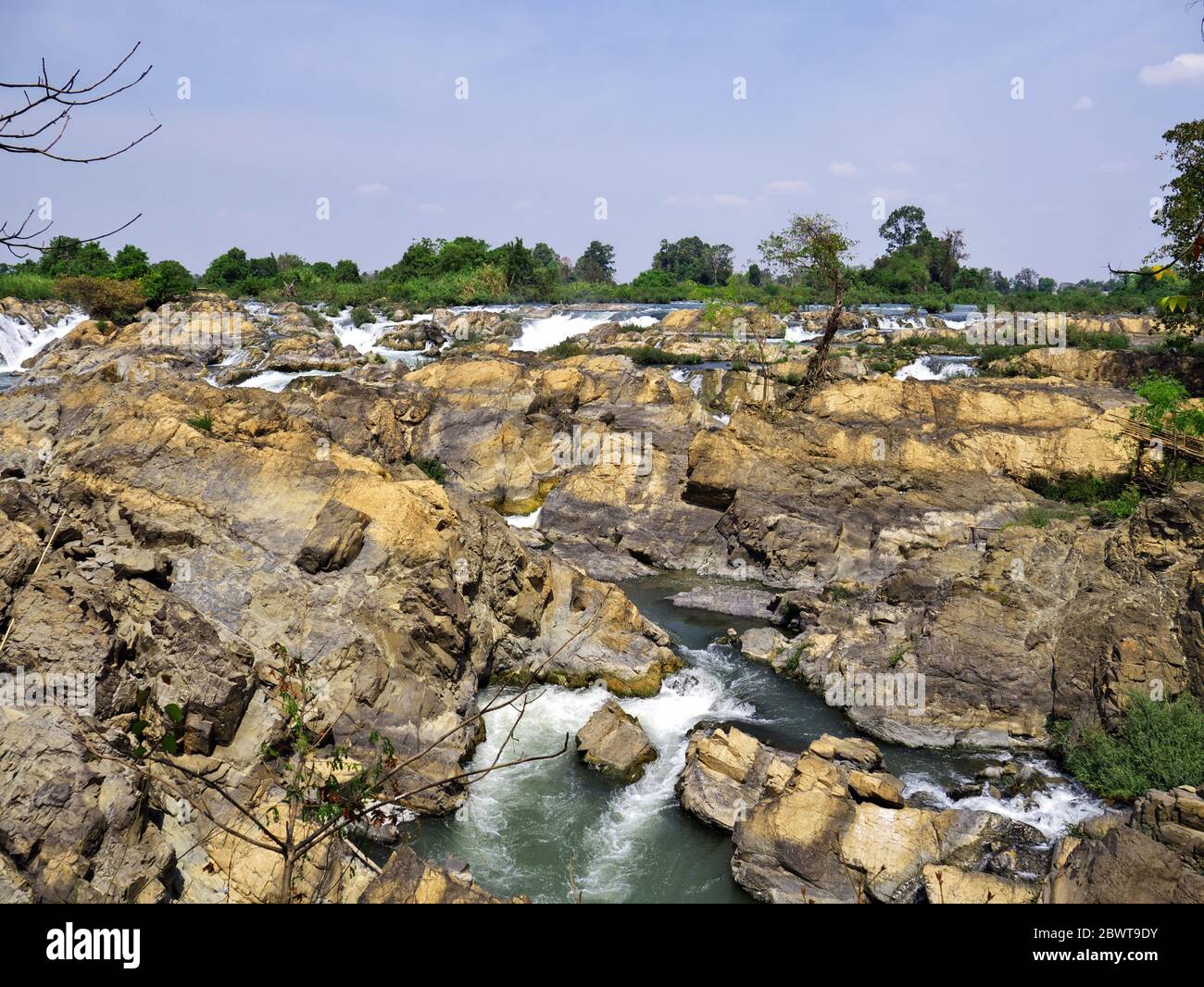 Khone Phapheng Falls in south Laos Stock Photo - Alamy