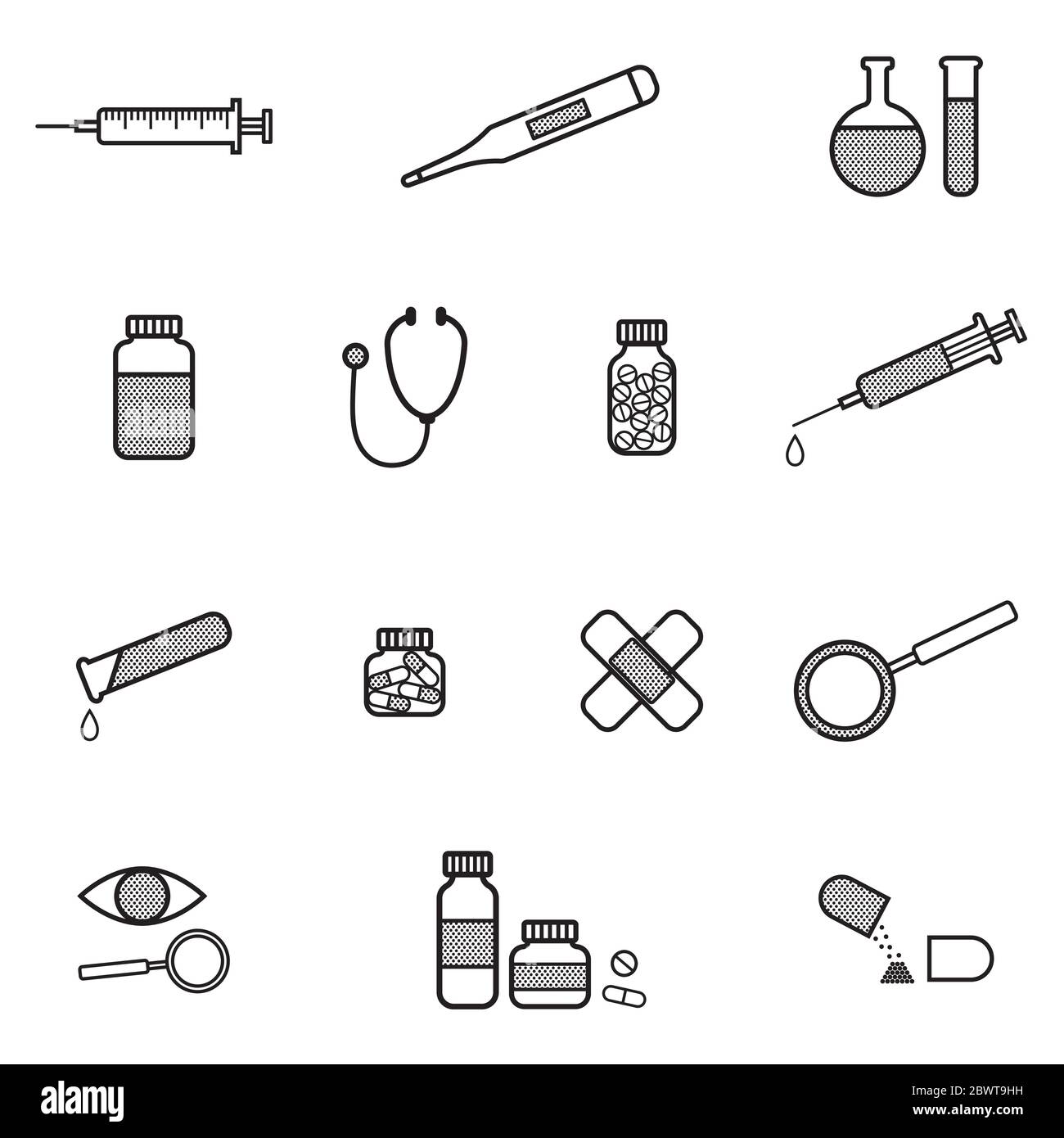 Medical line icon set. Flat vector illustration Stock Vector Image ...