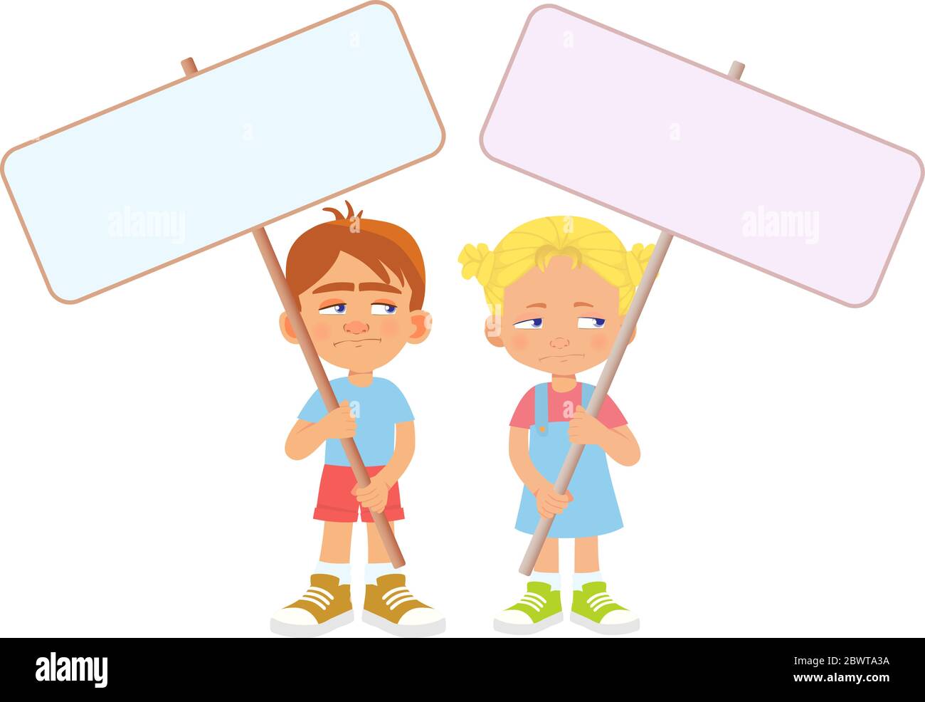 Child holding banner. Vector illustration Stock Vector Image & Art - Alamy