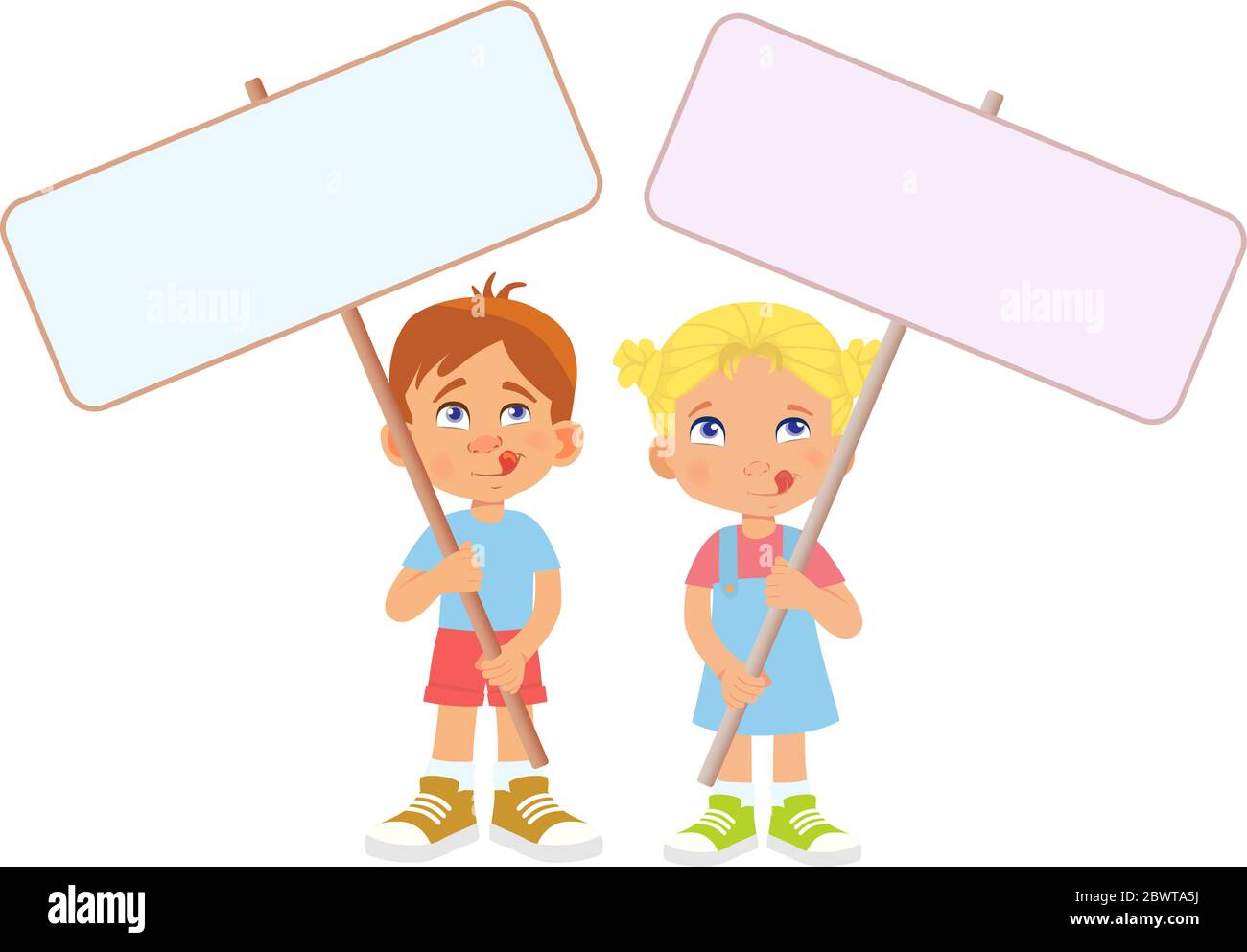 Child holding banner. Vector illustration Stock Vector Image & Art - Alamy