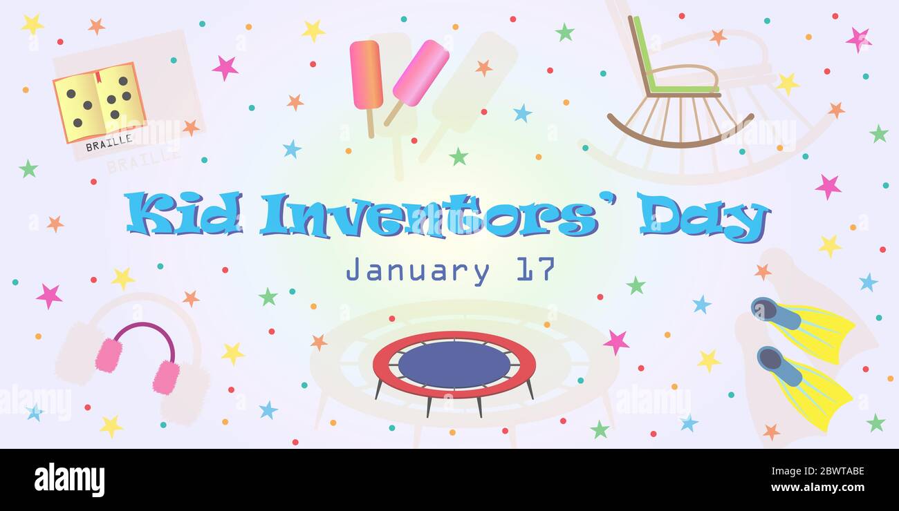 Kid Inventors Day - January 17th. Vector card Stock Vector Image & Art ...