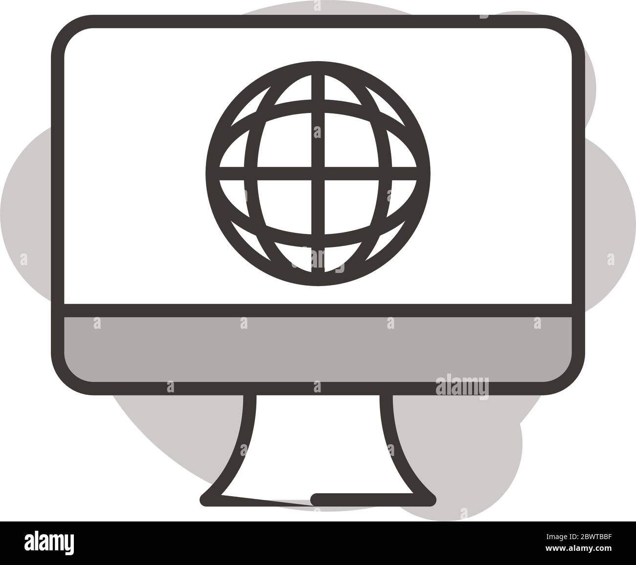 desktop with sphere browser line style Stock Vector Image & Art - Alamy
