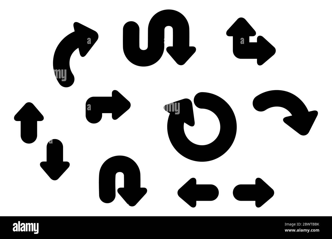 Big Set Arrows for presentation. vector black very bold arrows ...