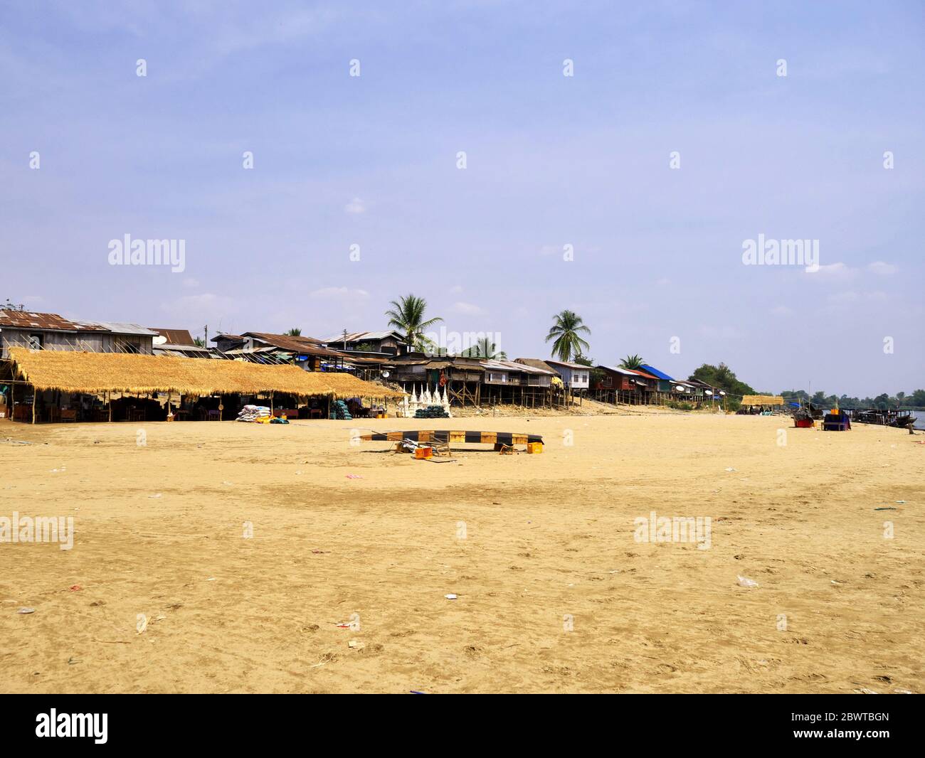 The village on Mekong river, Champassak, Laos Stock Photo - Alamy