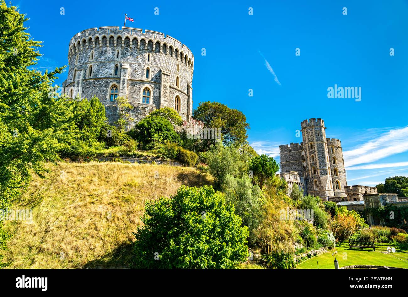The Round Tower at Windsor Castle in England Stock Photo - Alamy
