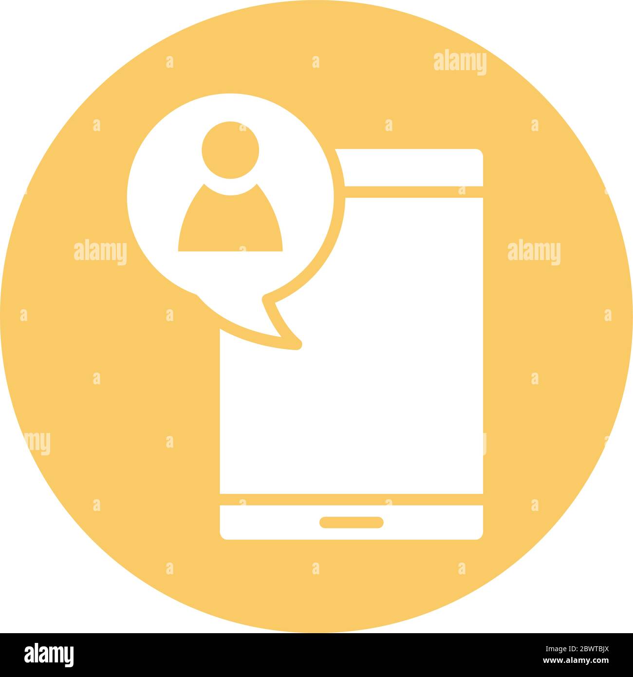 smartphone with user avatar line style Stock Vector Image & Art - Alamy