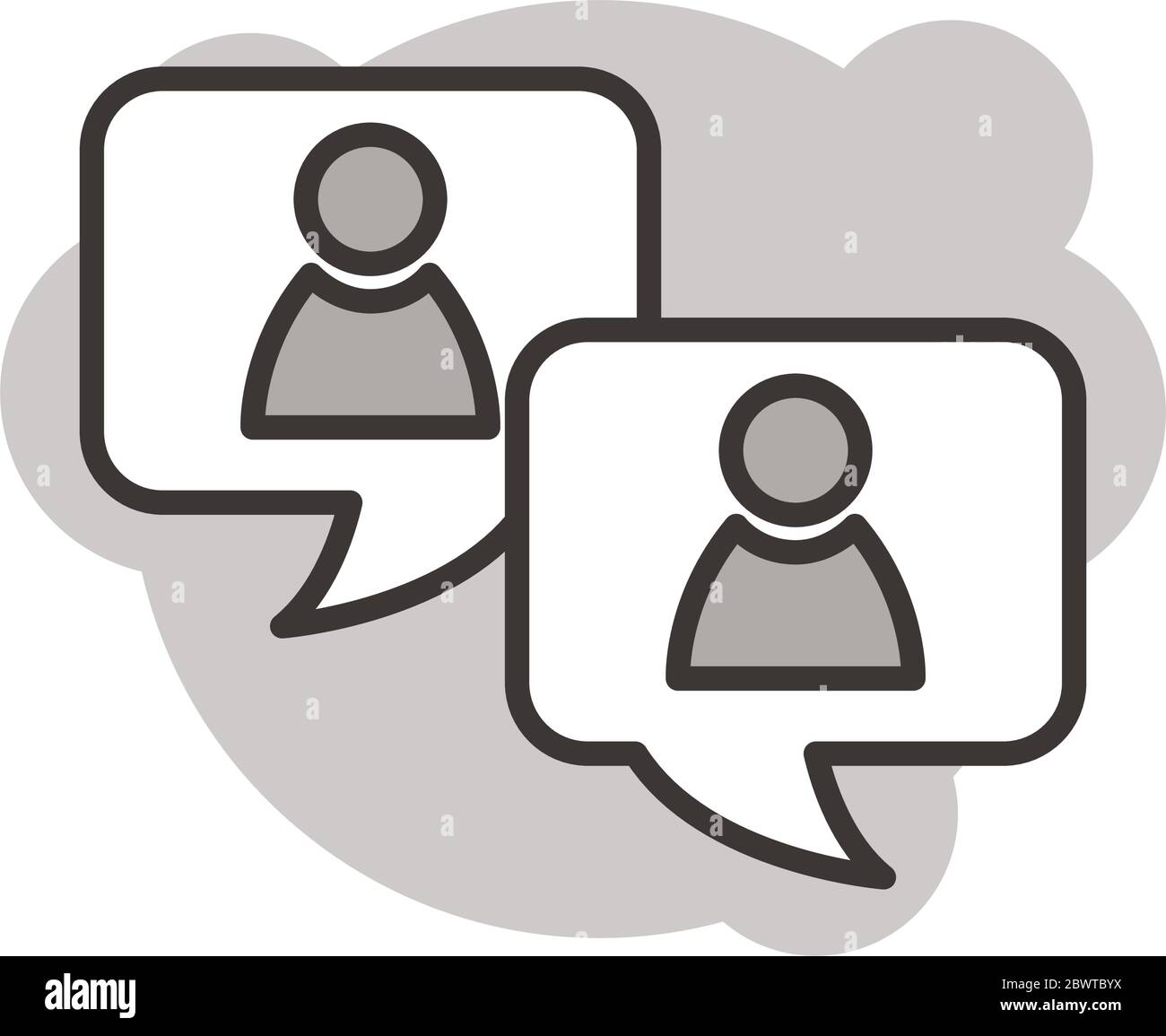 speech bubbles with users line style icon Stock Vector Image & Art - Alamy