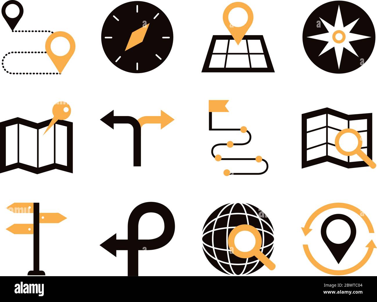 bundle of area and locations set icons Stock Vector Image & Art - Alamy