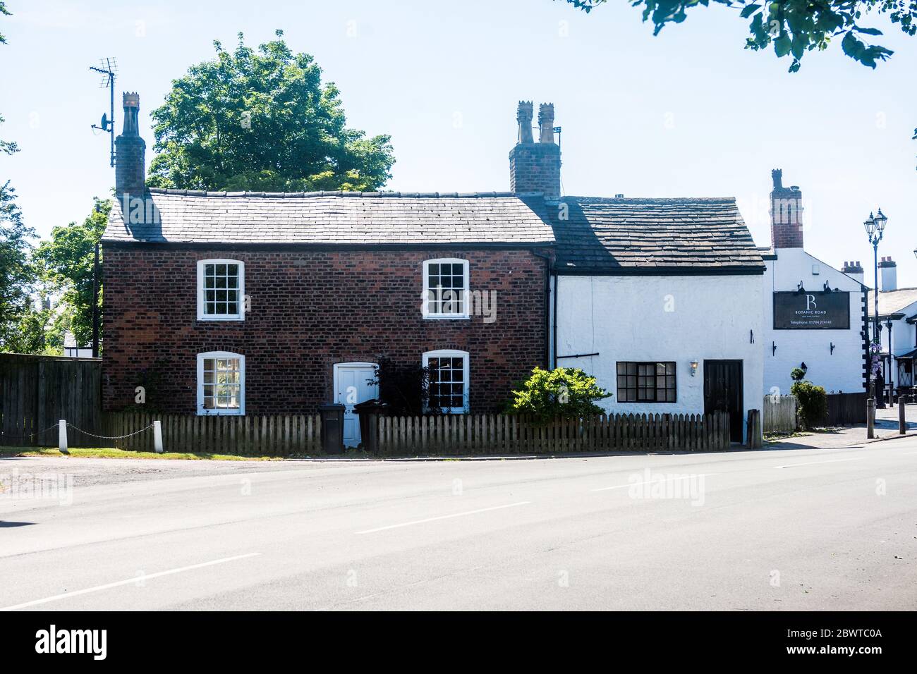 Old cottages in Churchtown Village near southport, lancashire Stock ...