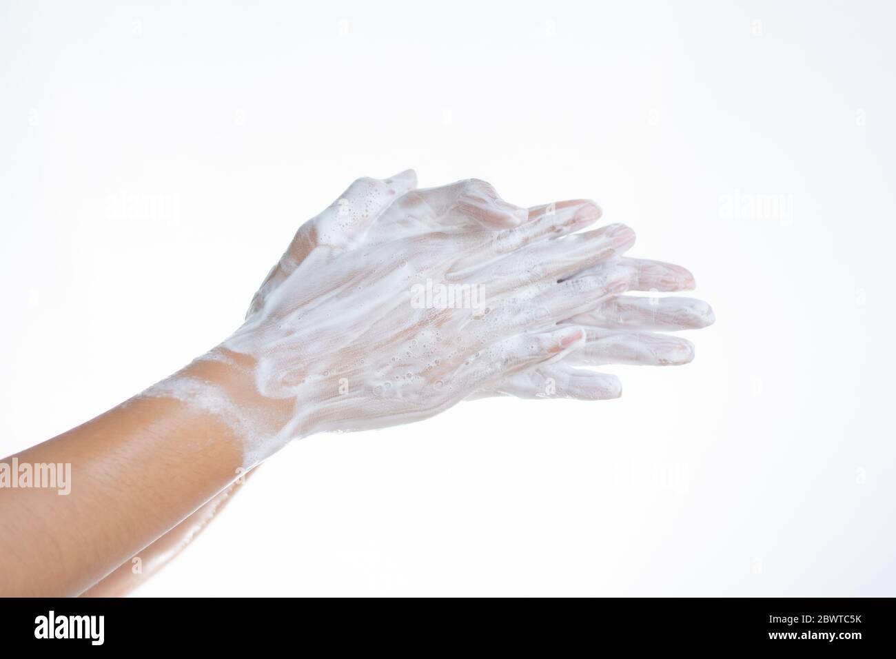Hygiene. Cleaning Hands. Washing hands with soap Stock Photo - Alamy