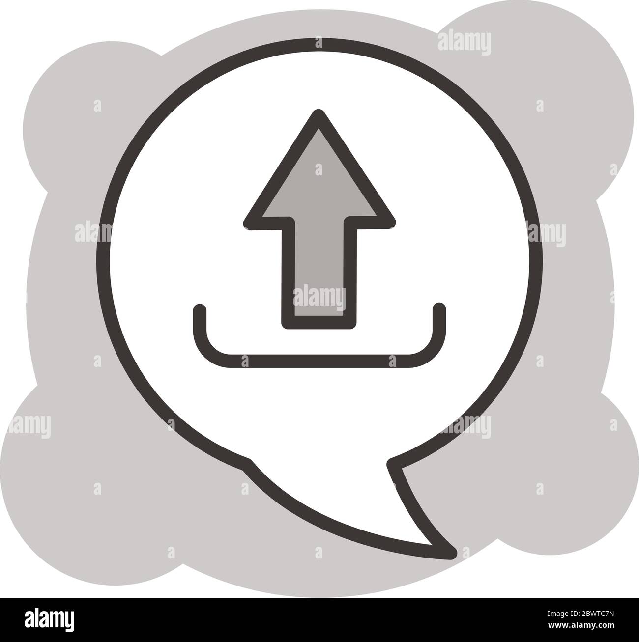 speech bubble with arrow upload line style Stock Vector Image & Art - Alamy