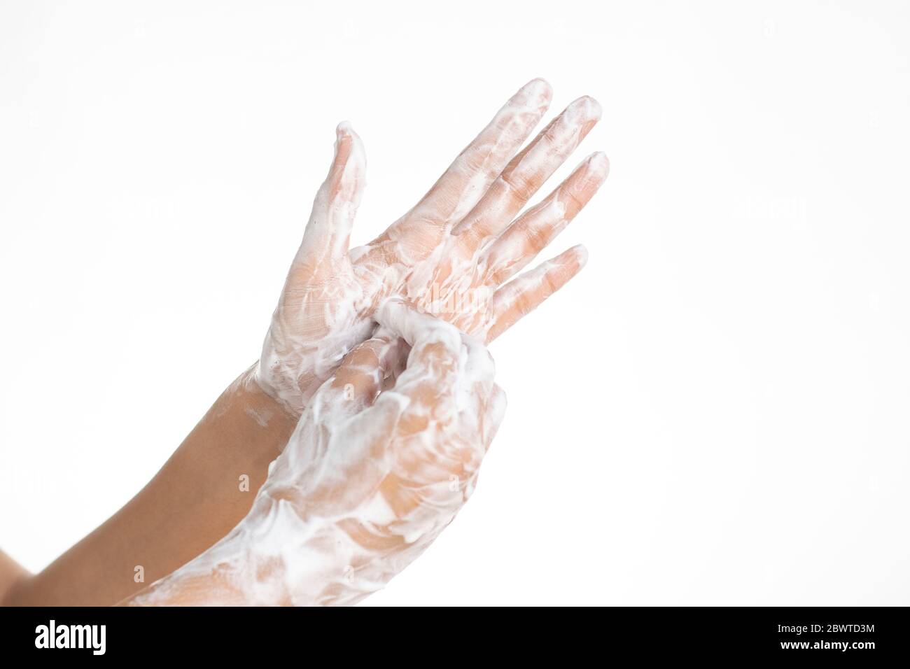 Hygiene. Cleaning Hands. Washing hands with soap Stock Photo - Alamy