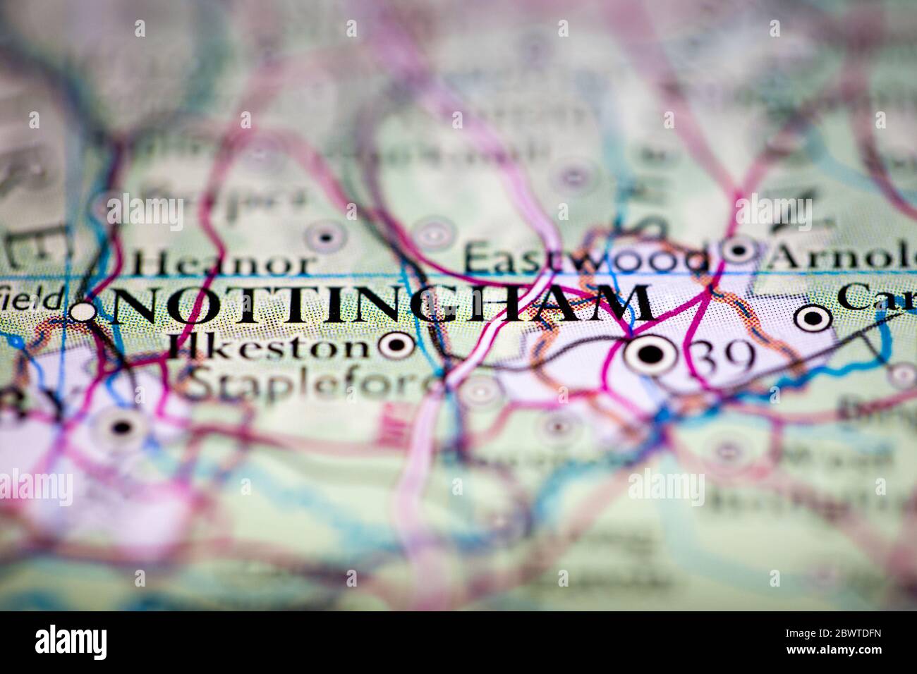 City map of nottingham hi-res stock photography and images - Alamy