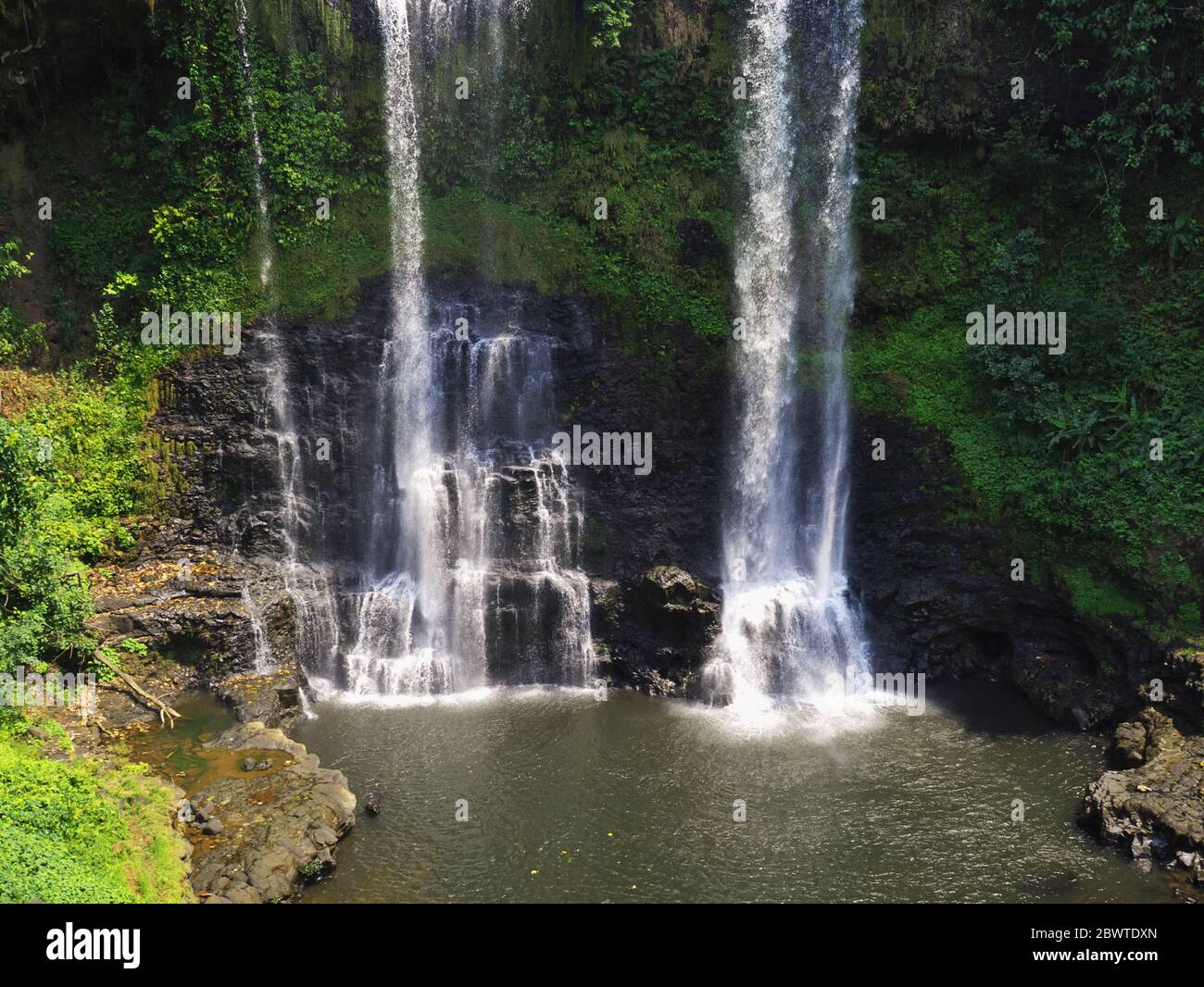 The waterfall in Jungle, Laos Stock Photo - Alamy