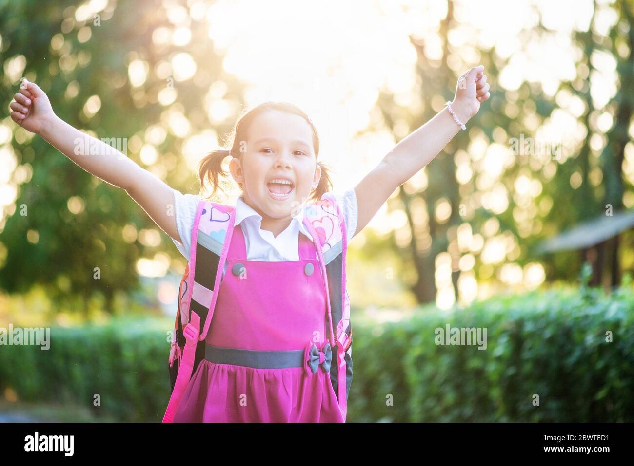 Portrait of happy school girl Stock Photo - Alamy