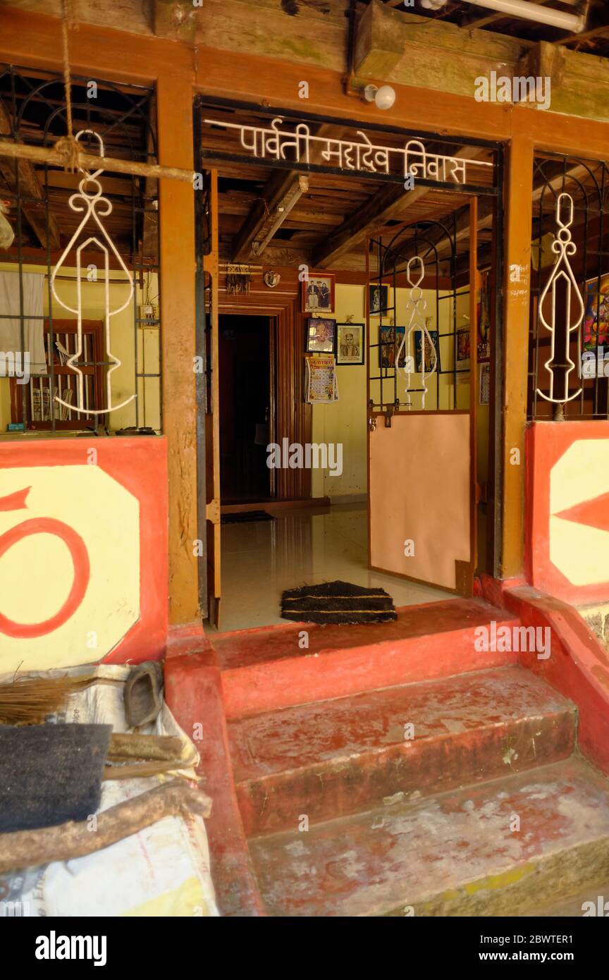 Main entrance of village house Stock Photo - Alamy
