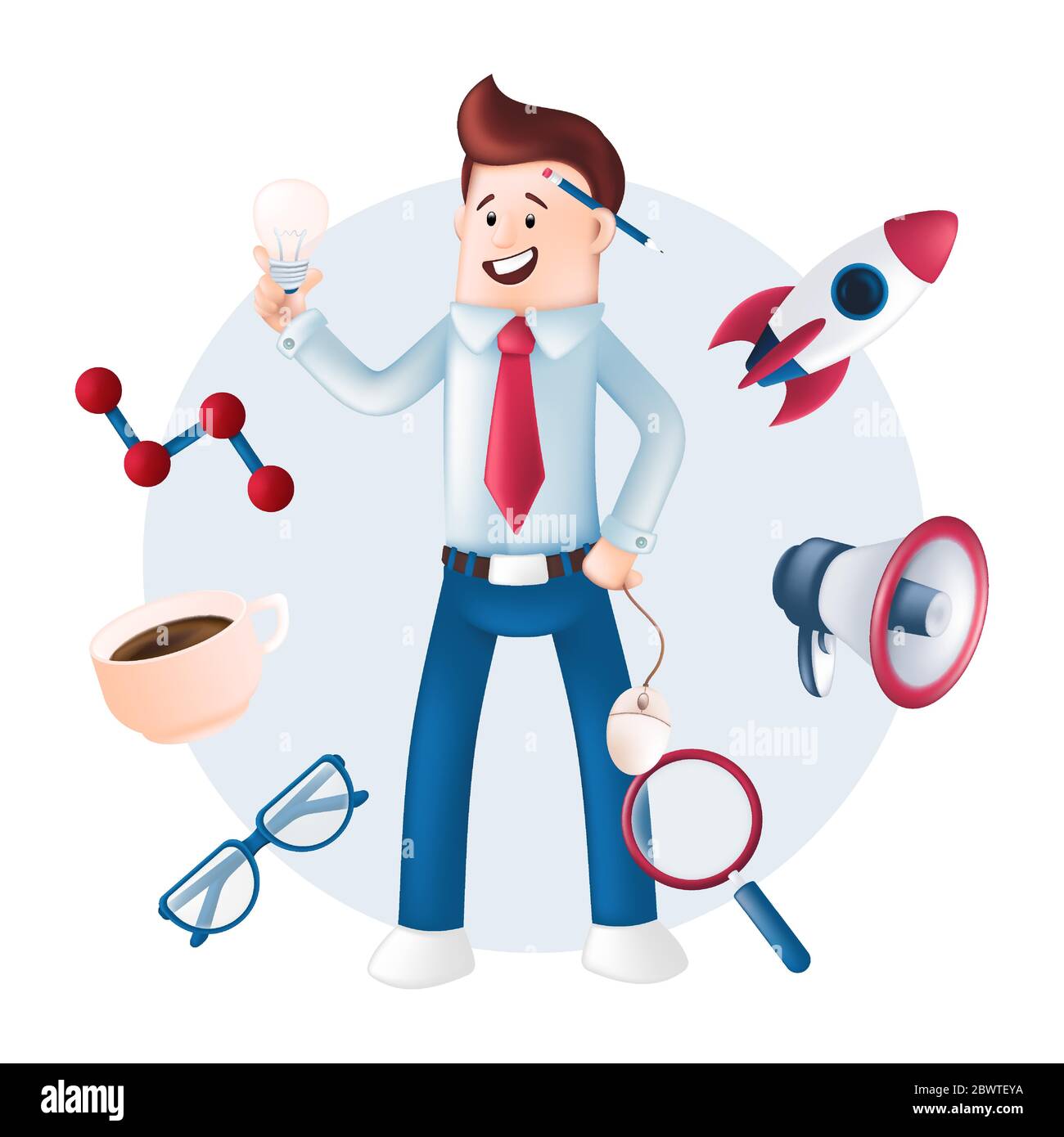 Smiling guy in glasses Stock Vector Images - Alamy