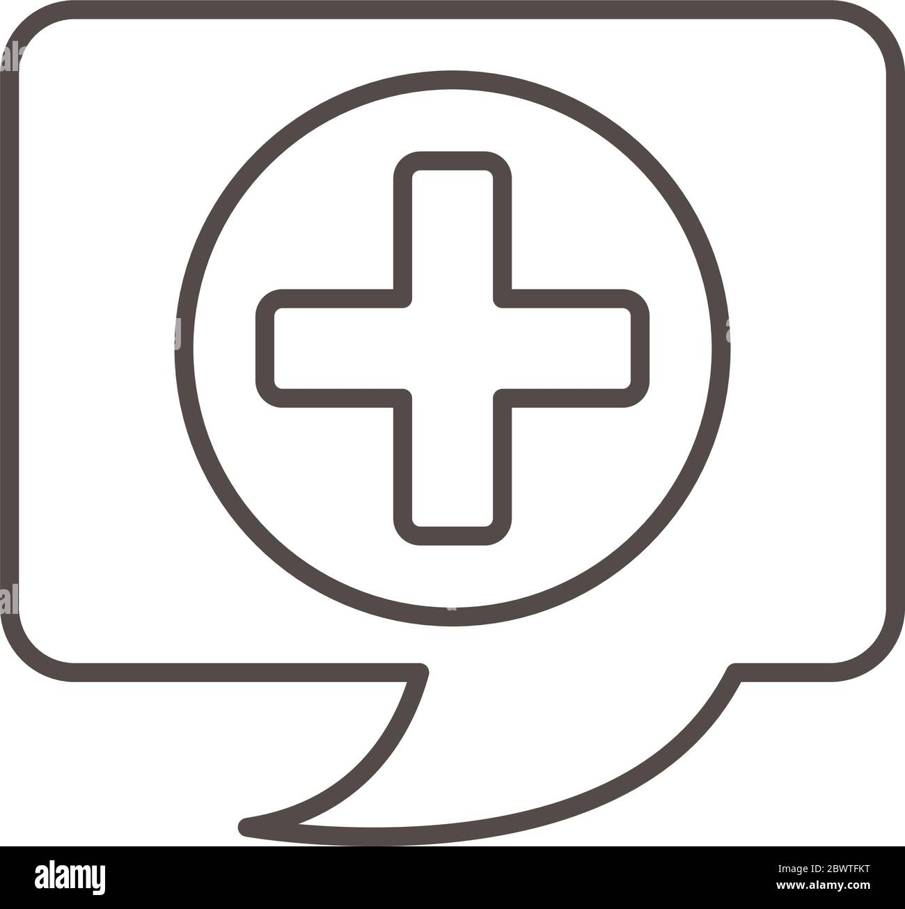 speech bubble with cross medical line style Stock Vector Image & Art ...