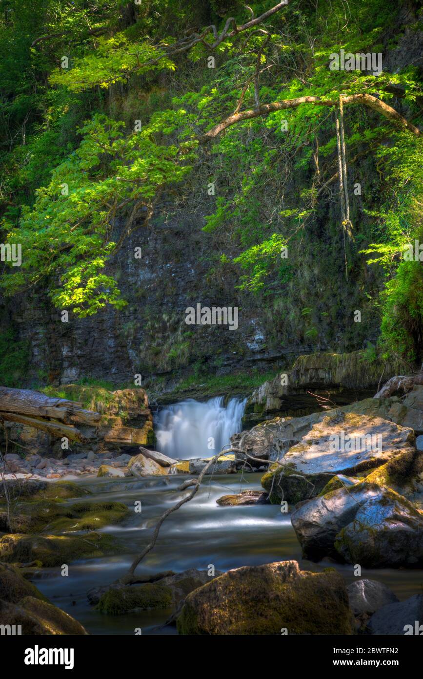 Waterfall on the river Tawe Stock Photo - Alamy