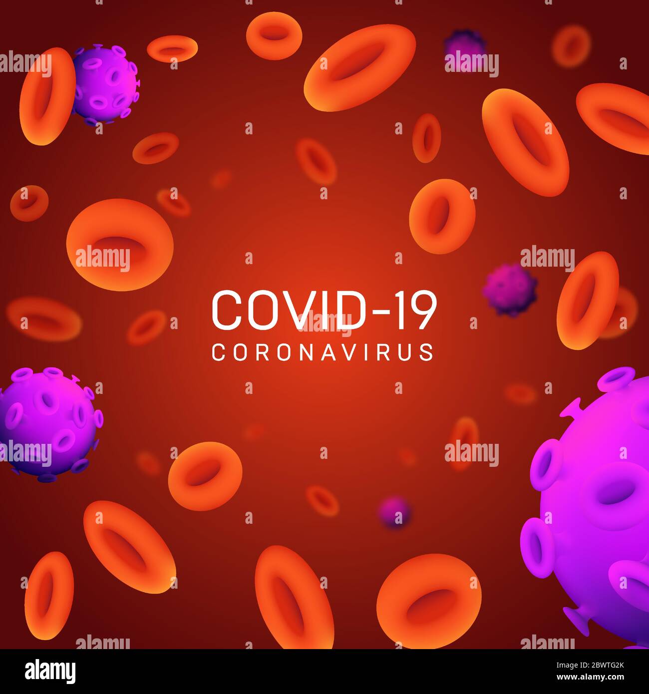 Covid-19 coronavirus outbreak background design with blurred bacteria ...