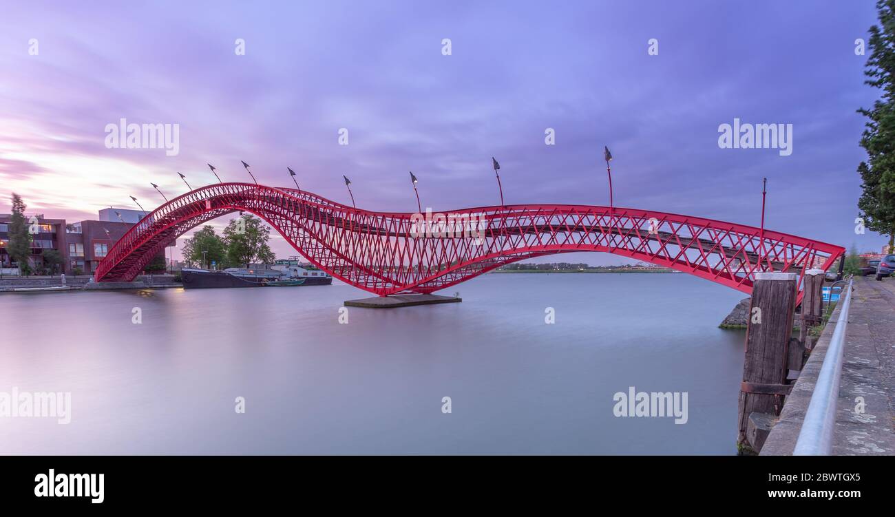 Python bridge or High Bridge in Amsterdam connectiong the Stuurmankade ...