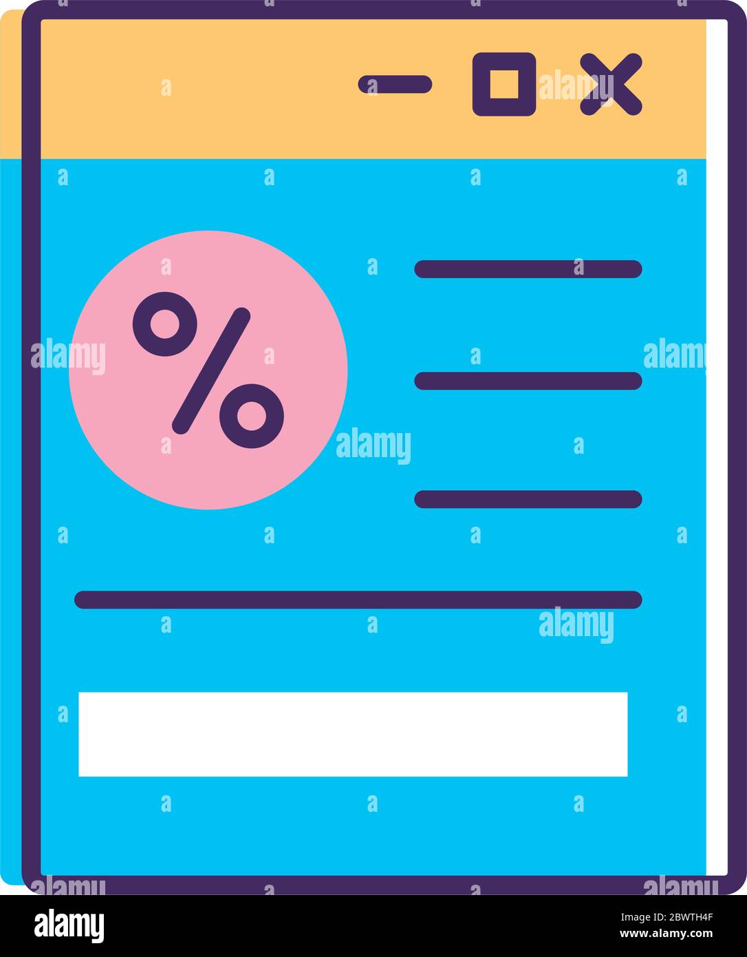 webpage with percent symbol line and fill style icon Stock Vector Image ...