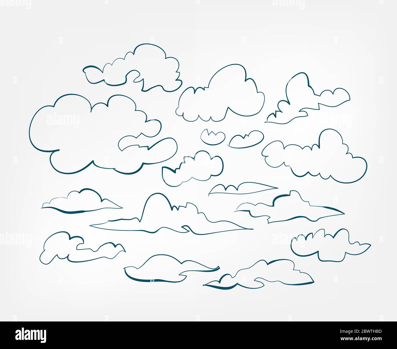 Cloud one line drawing hi-res stock photography and images - Alamy