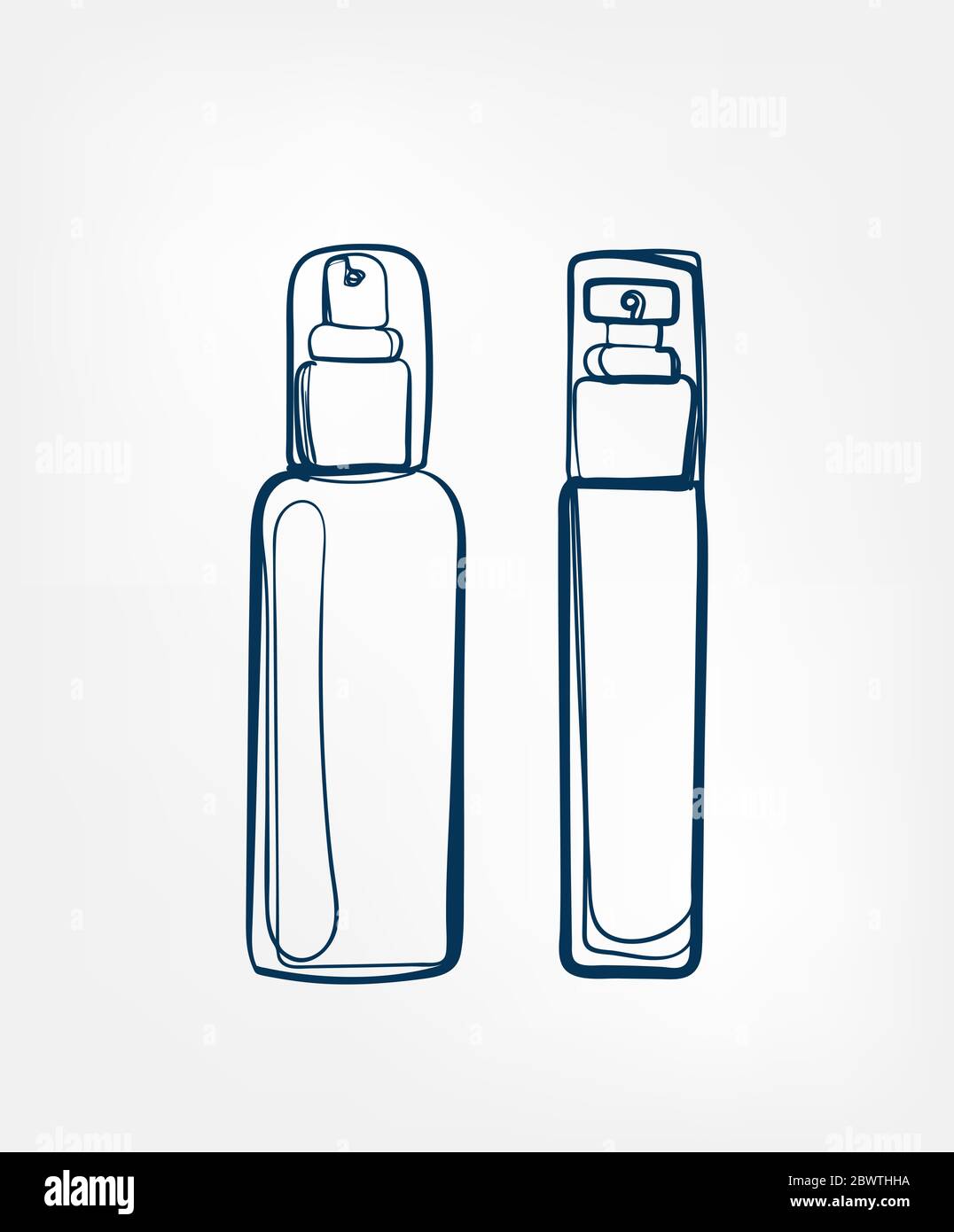 spray cosmetics jars line art sketch outline isolated design element ...