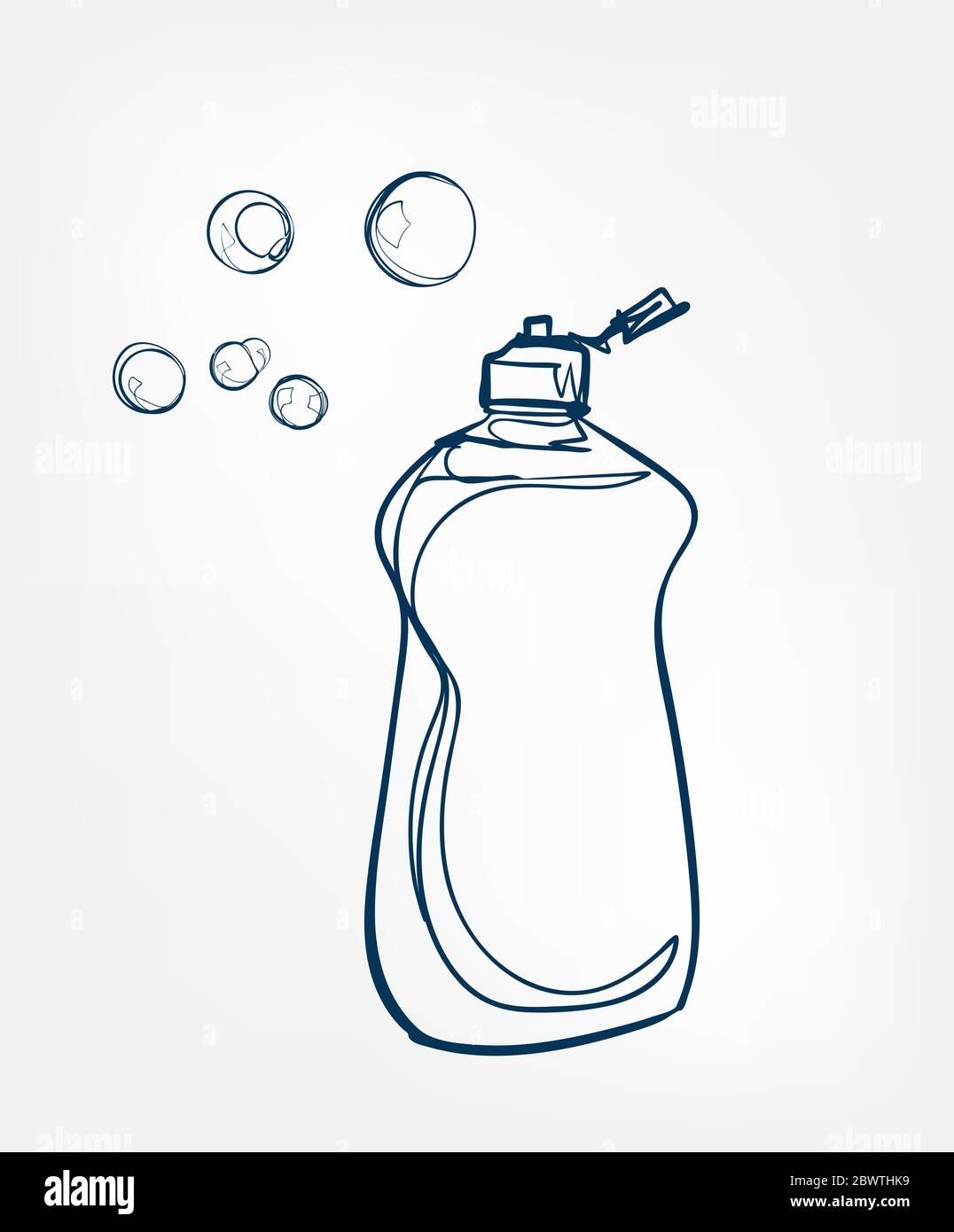 dishwashing liquid line art sketch outline isolated design element ...