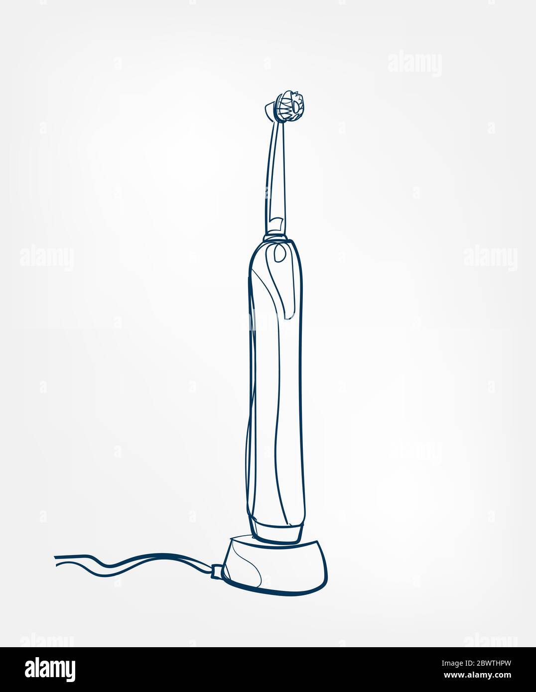 electronic toothbrush line vector clip art isolated Stock Vector Image ...