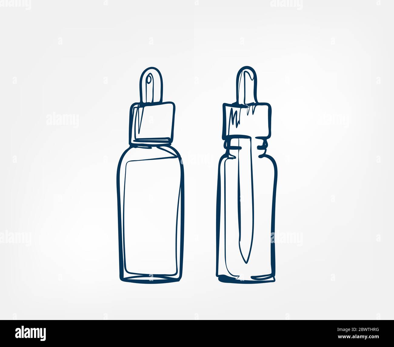 liquid serum cosmetics jars line art sketch outline isolated design ...