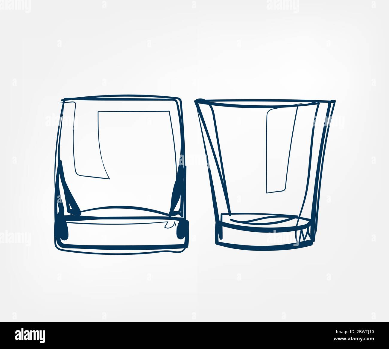 glasses whiskey vector one line art drink isolated Stock Vector Image ...