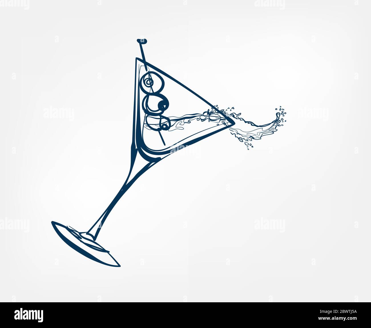 cocktail vector one line art drink isolated Stock Vector Image & Art ...
