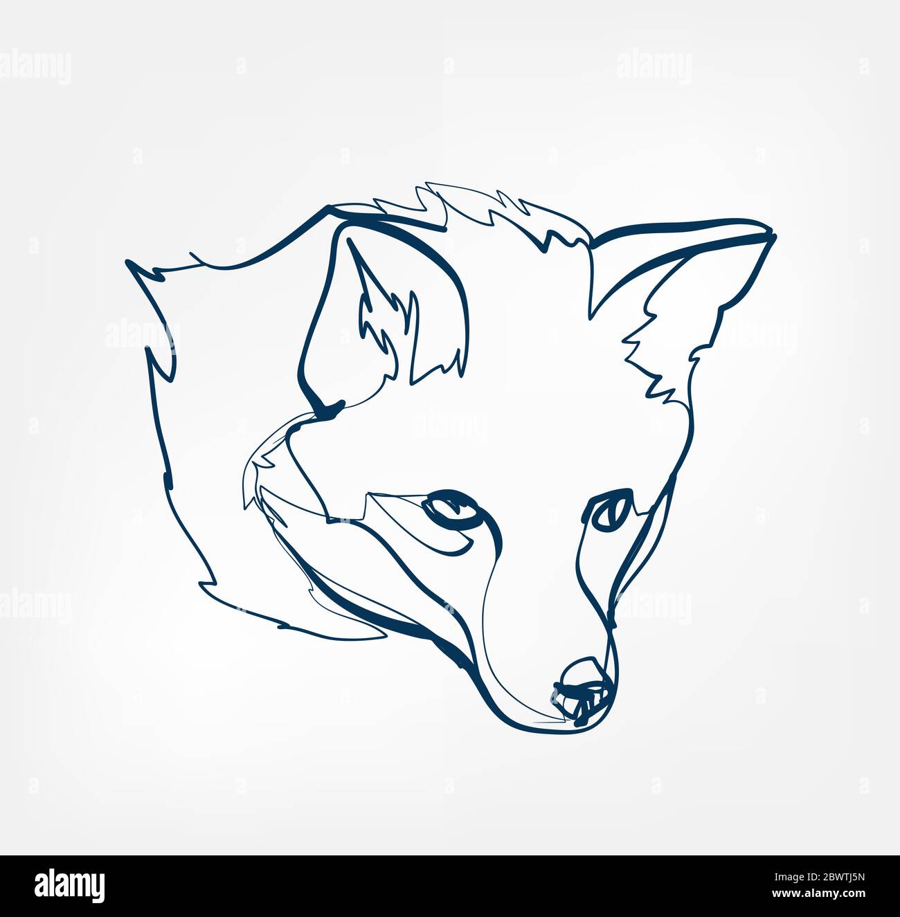 fox vector animal wild one line Stock Vector Image & Art - Alamy