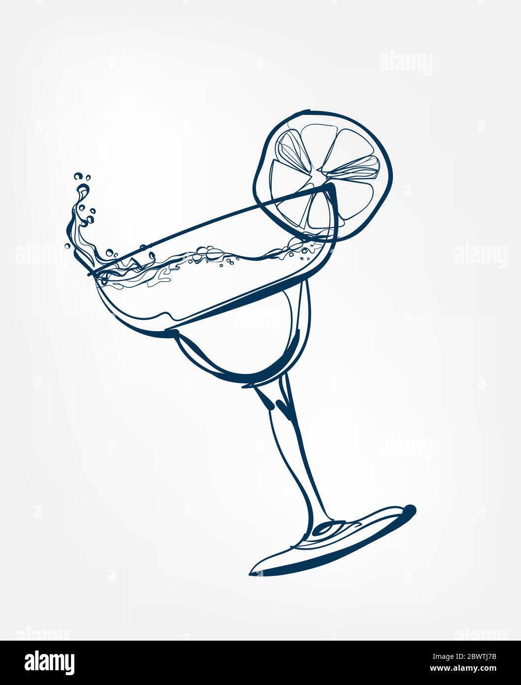 cocktail vector one line art drink isolated Stock Vector Image & Art ...