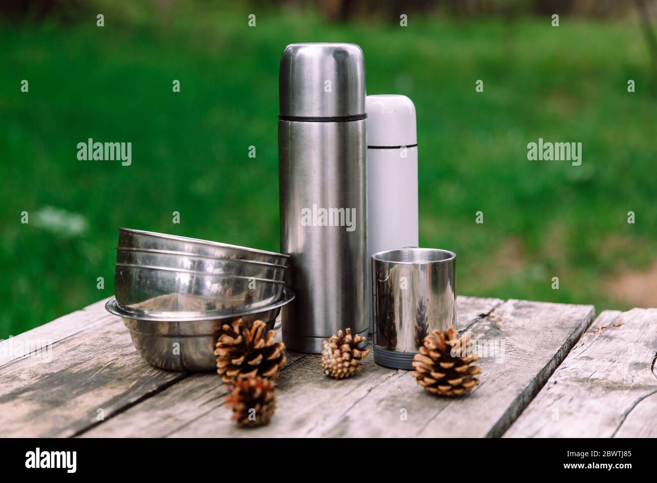 time for adventures - set of expedition camping equipment Stock Photo ...