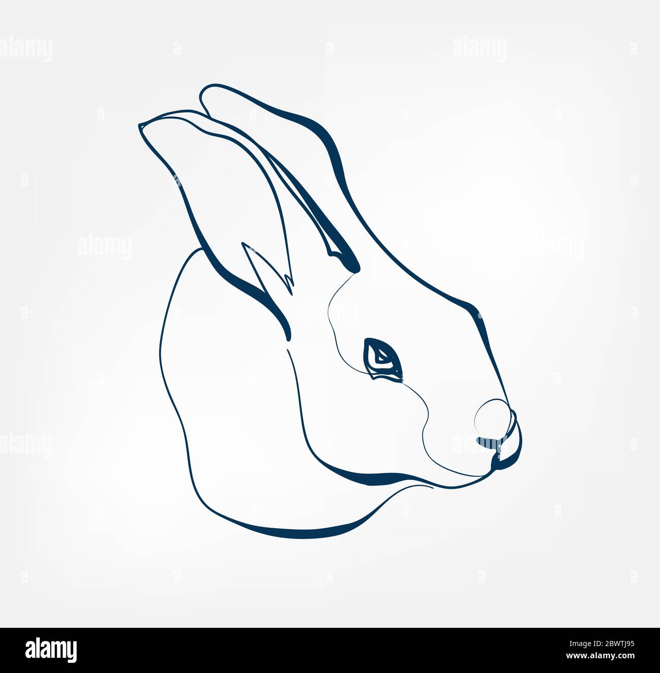 Continuous line rabbit hi-res stock photography and images - Alamy