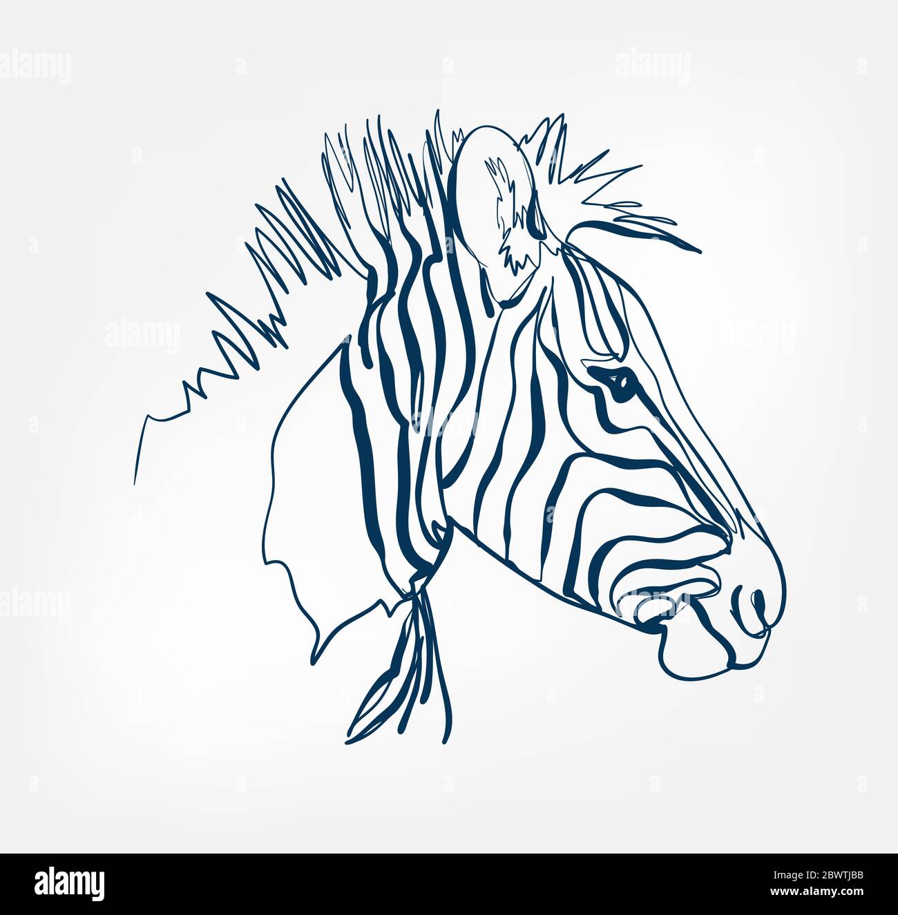 Continuous line art zebra Stock Vector Images - Alamy