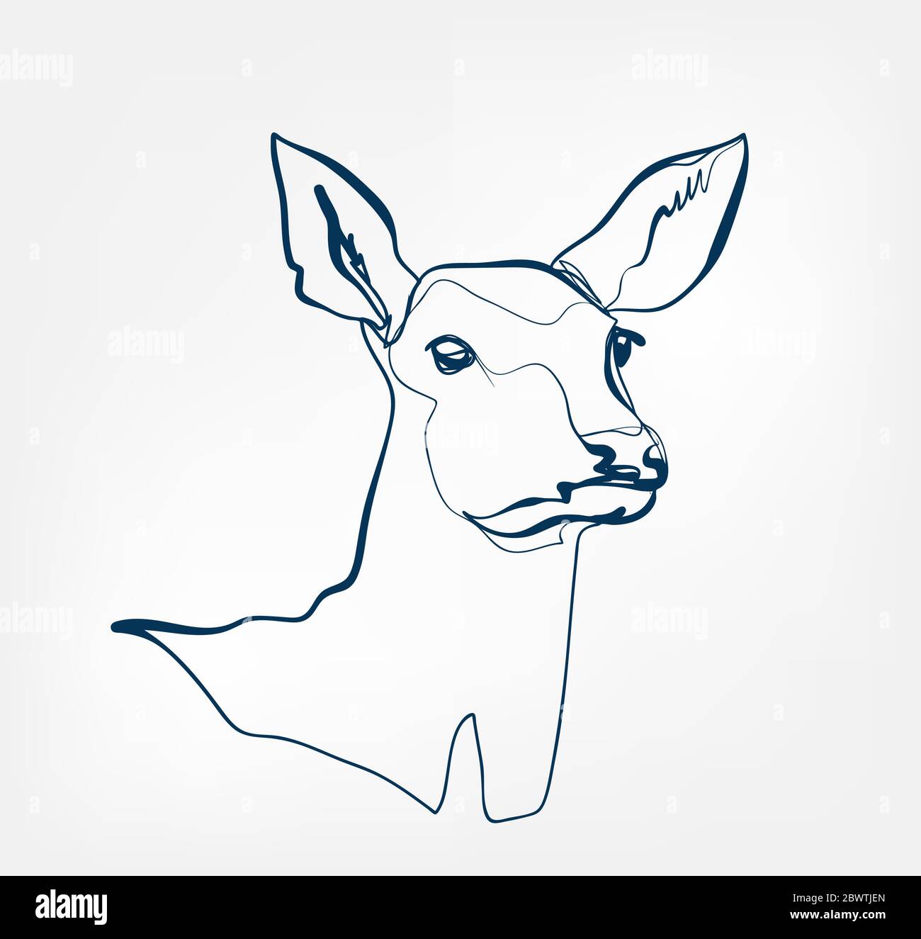 One line deer icon hi-res stock photography and images - Alamy