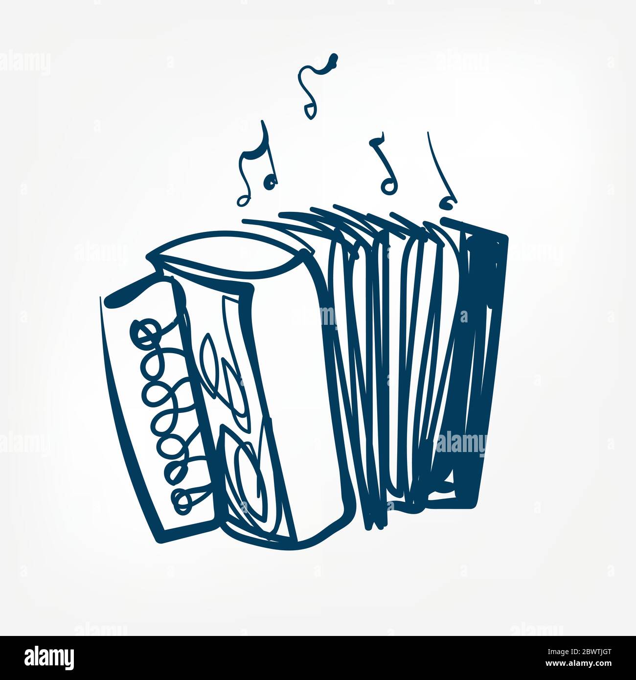 accordion sketch vector illustration isolated design element isolated ...