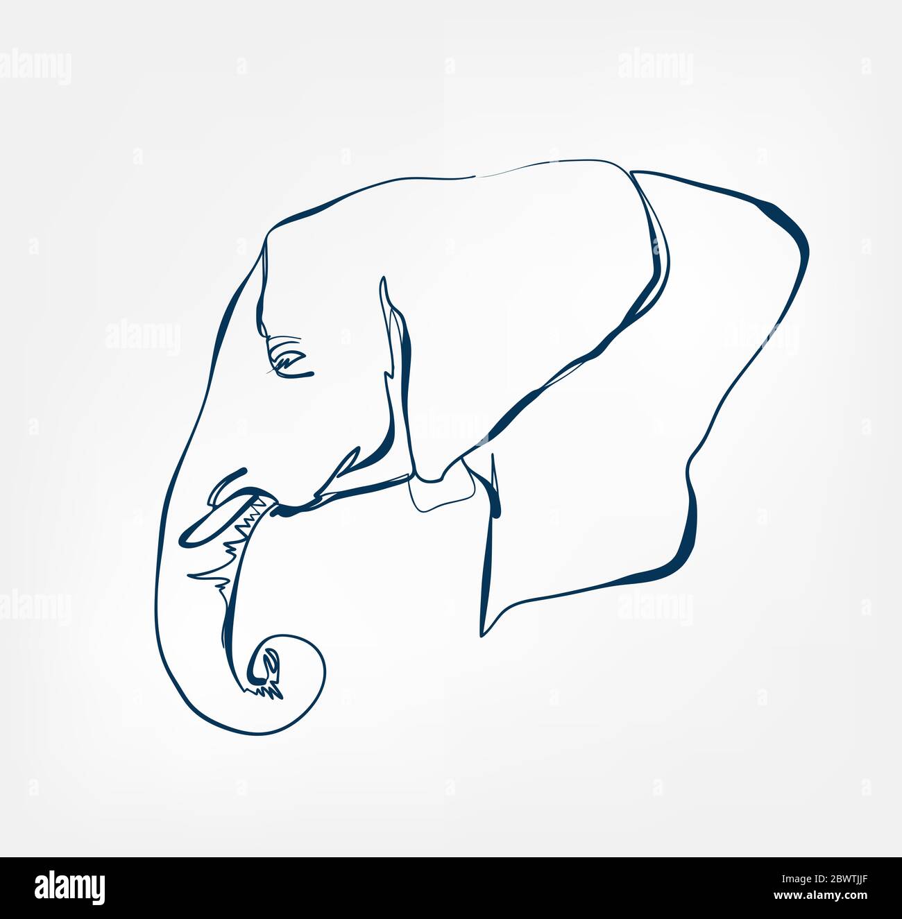 Elephant continuous one line Stock Vector Images - Alamy