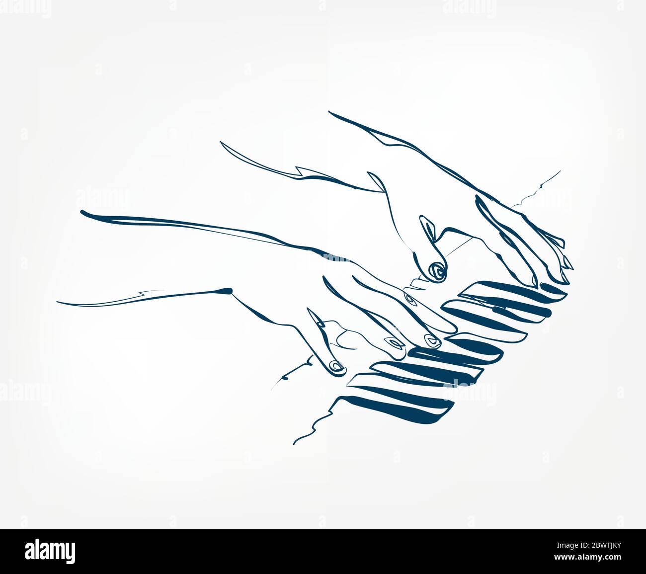 Piano keyboard hands Stock Vector Images - Alamy