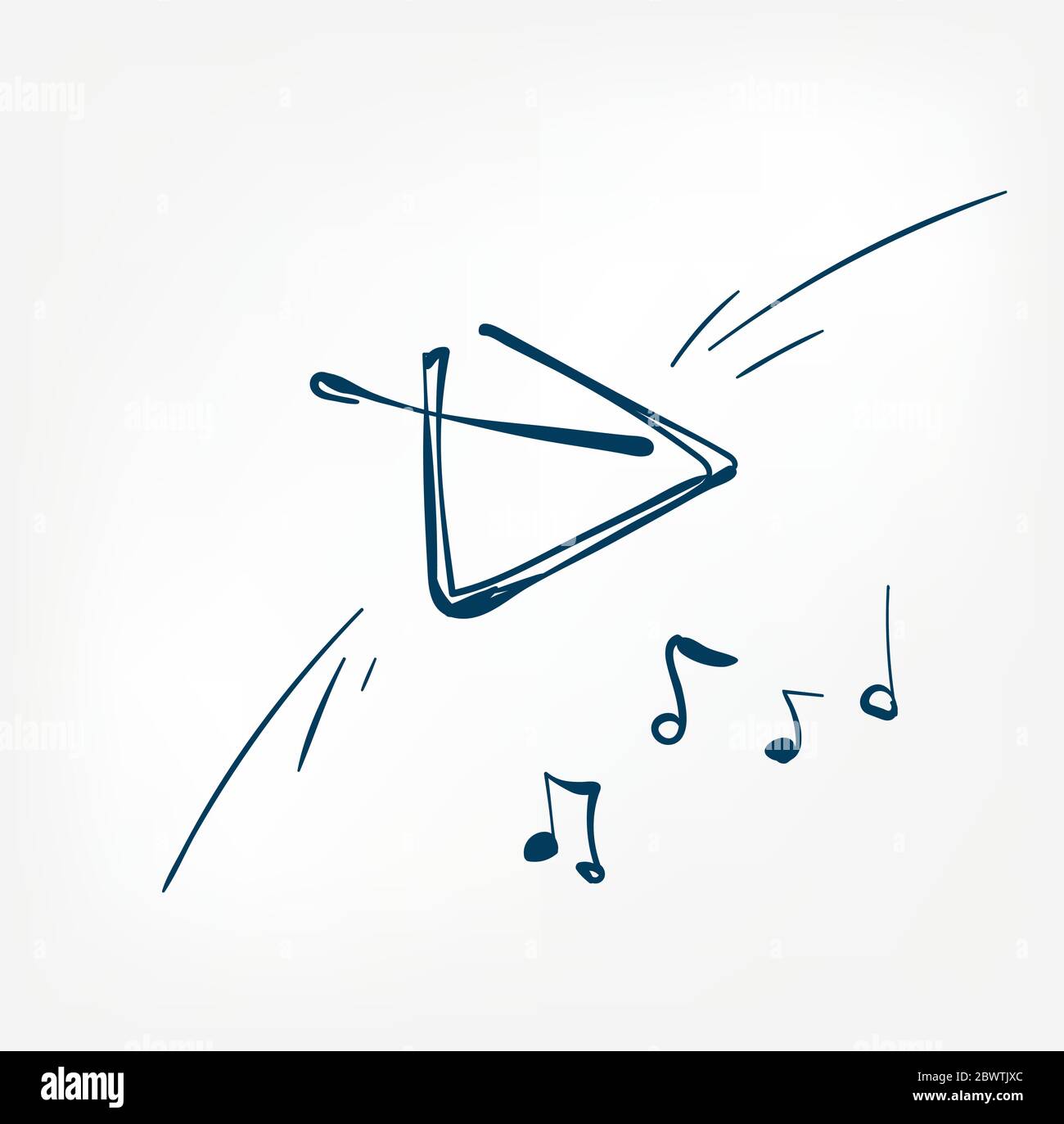 musical triangle sketch line vector design outline Stock Vector Image ...