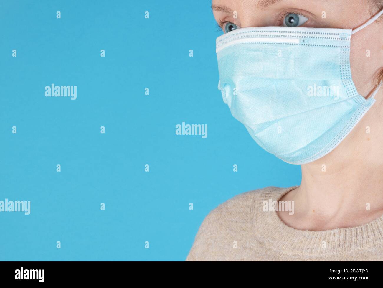 Woman wearing face medical mask hi-res stock photography and images - Alamy