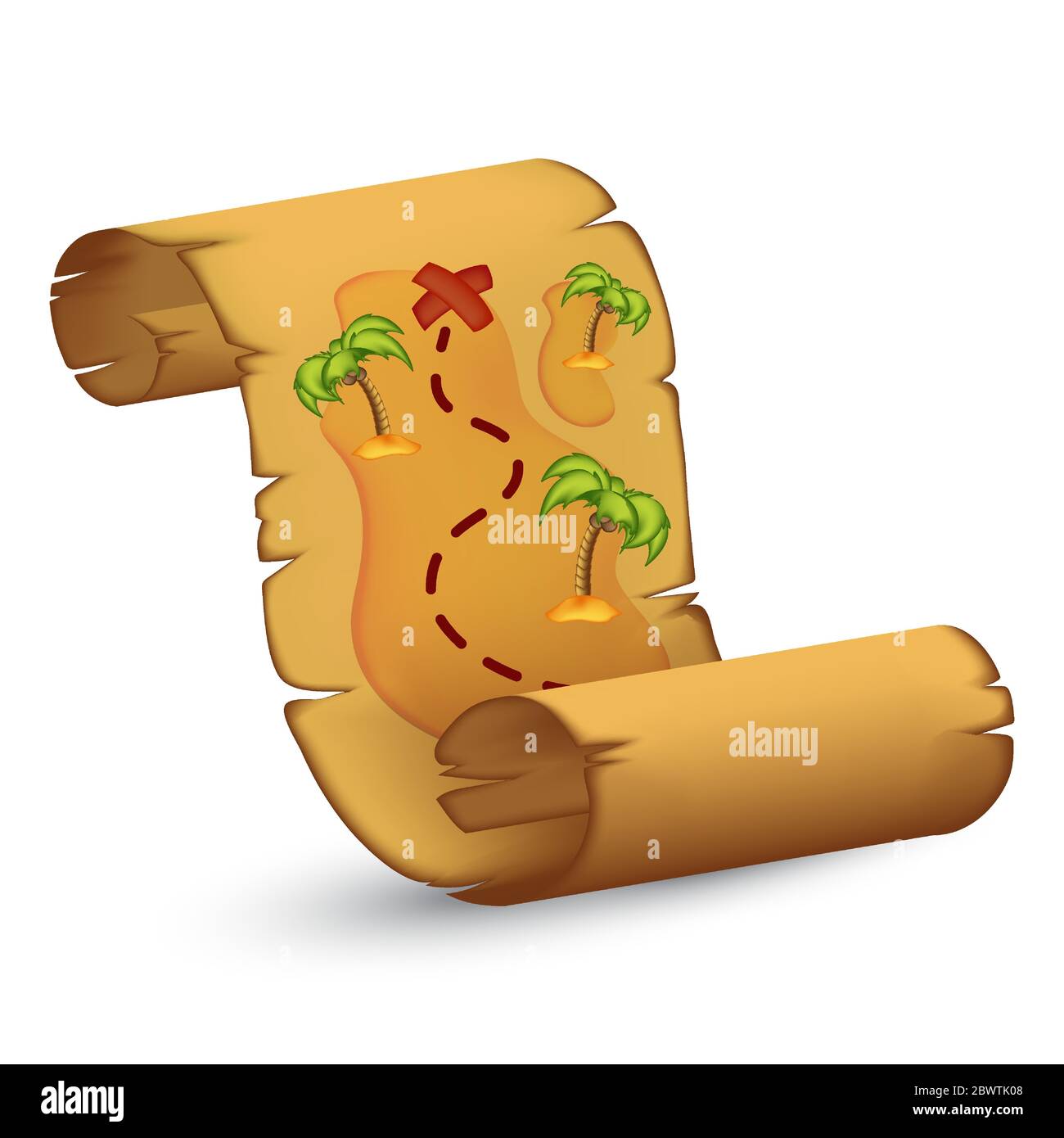 Old Pirate Map Treasure Island