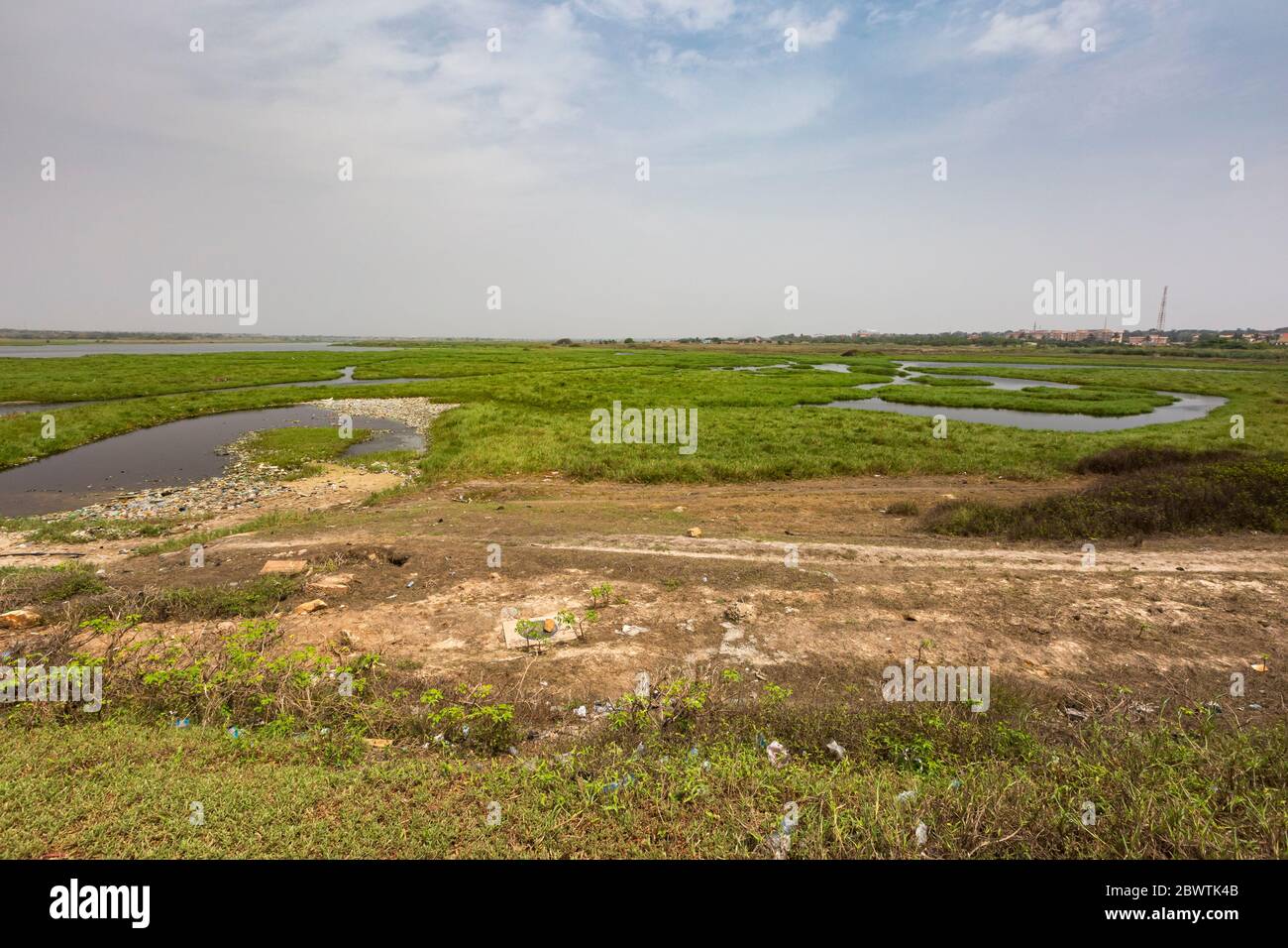 Landscape view of habitat at Sakumono Lagoons, Ghana, March 2016 Stock ...