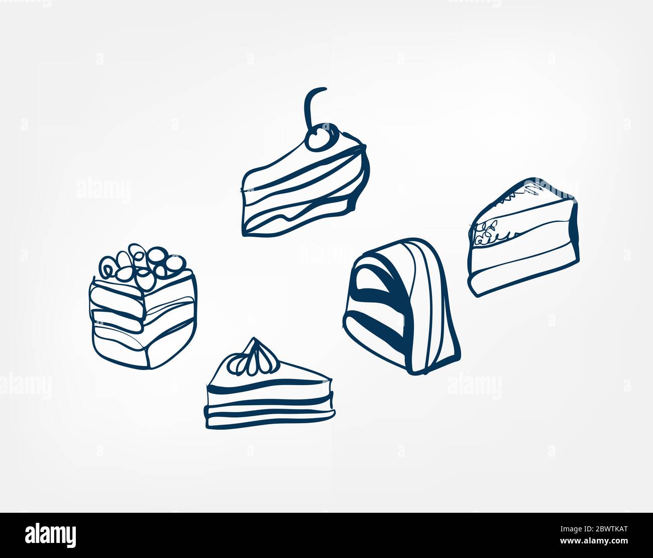 cake one line vector design element Stock Vector Image & Art - Alamy