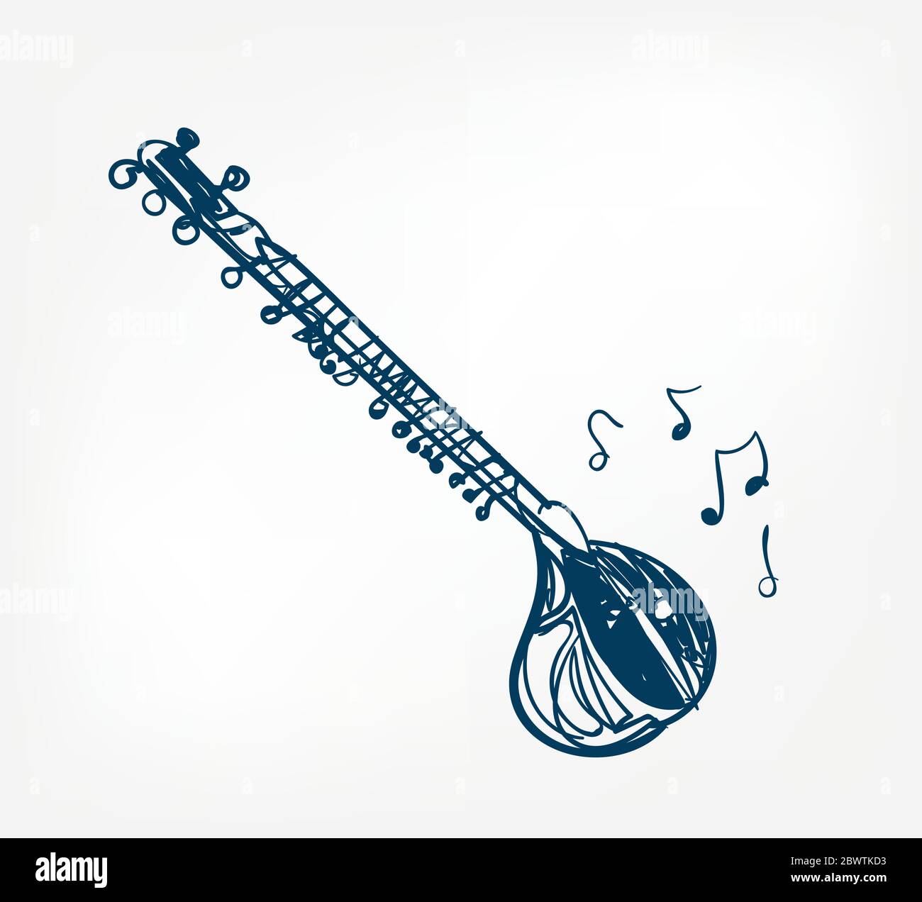 sitar sketch line vector design outline Stock Vector Image & Art - Alamy