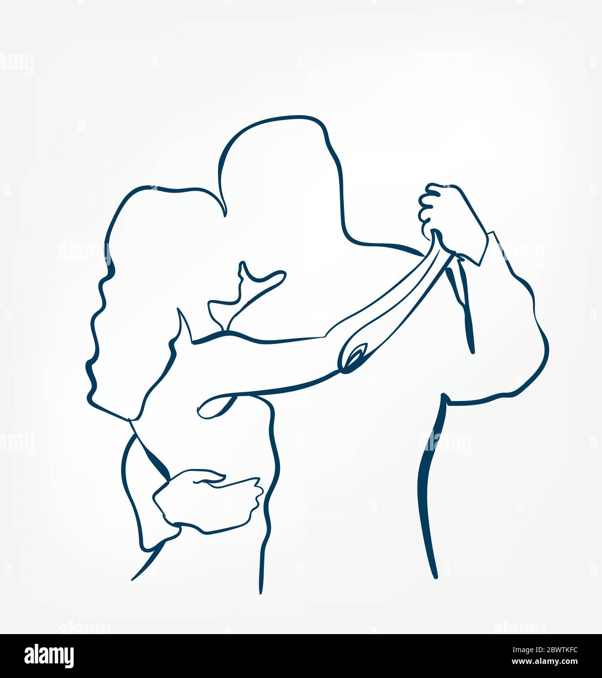 dance pair sihouette sketch line vector design outline Stock Vector ...