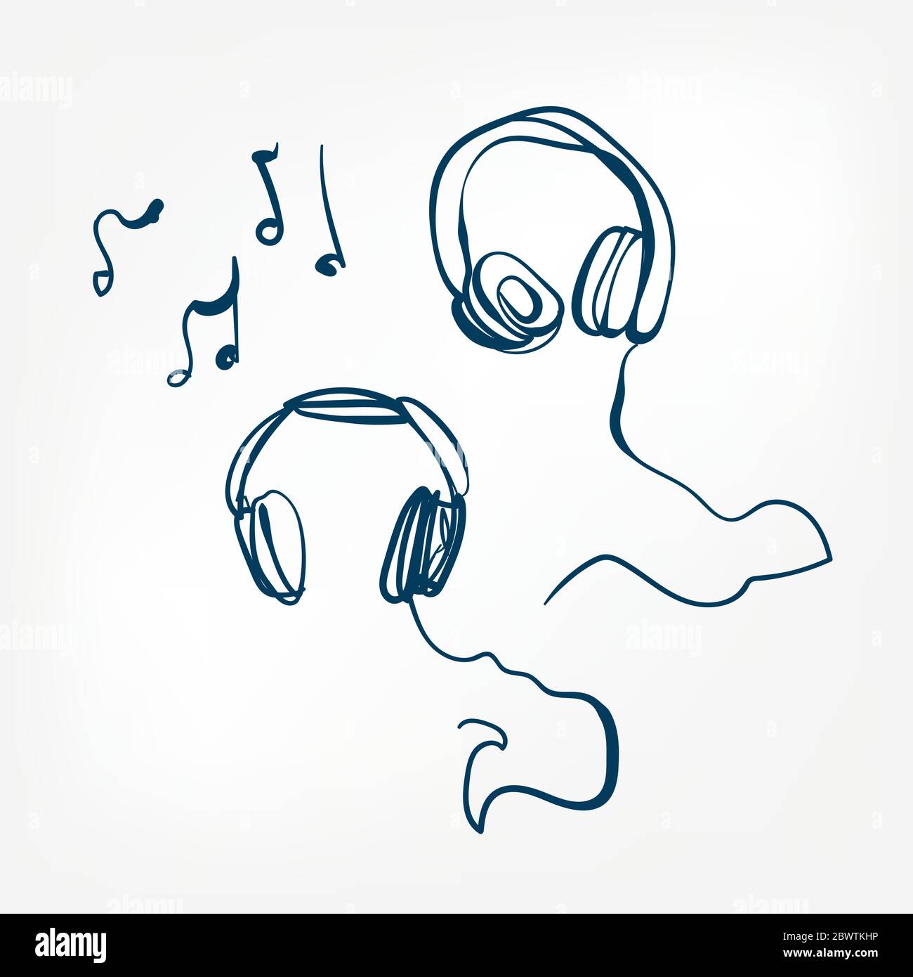 headphones sketch vector illustration isolated design element isolated ...